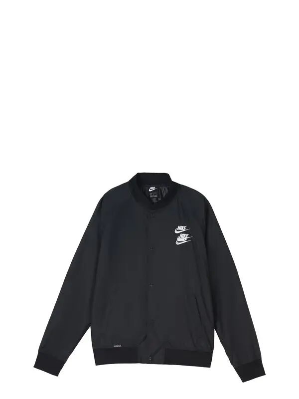 Nike Alphabet Logo Printing Woven Casual Jacket Da0648-010 - Black