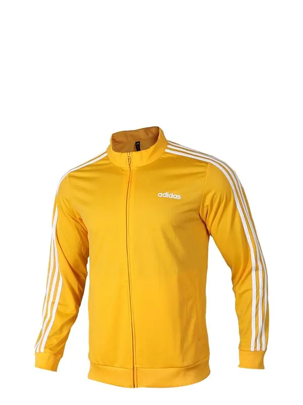 Adidas Track Jacket With Signature Stripes - Gold