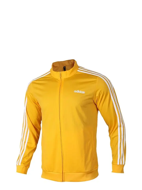 Adidas Track Jacket With Signature Stripes - Gold