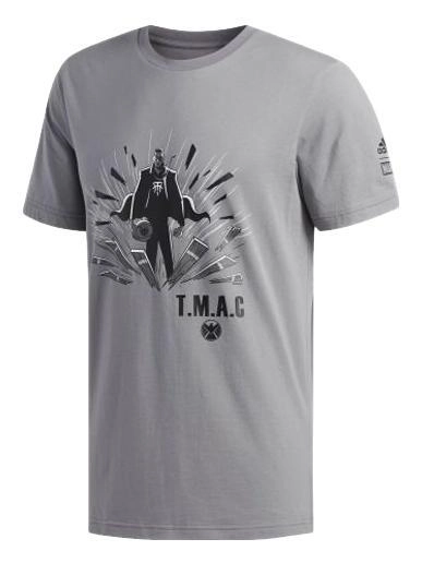 Adidas X Marvel T-mac Nick Fury The Avengers Basketball Short Sleeve Gray - Grey