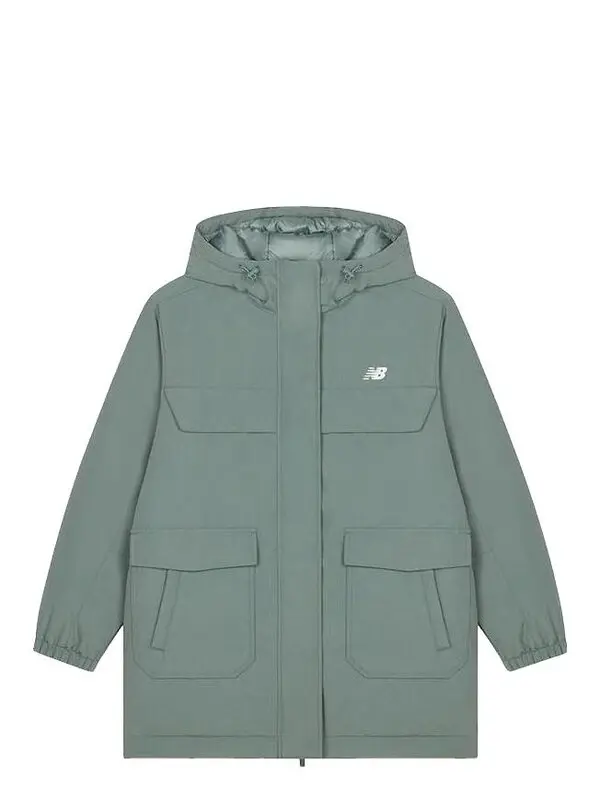 NEW BALANCE Long Down Jacket - Green/white