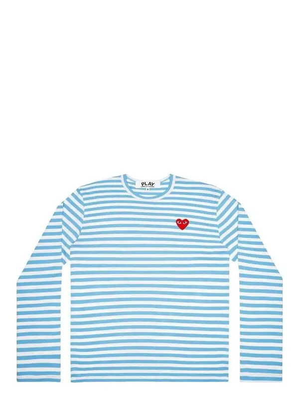 Play Comme Des Garcon Kawakubo Rei Stripe Long Sleeves - Blue