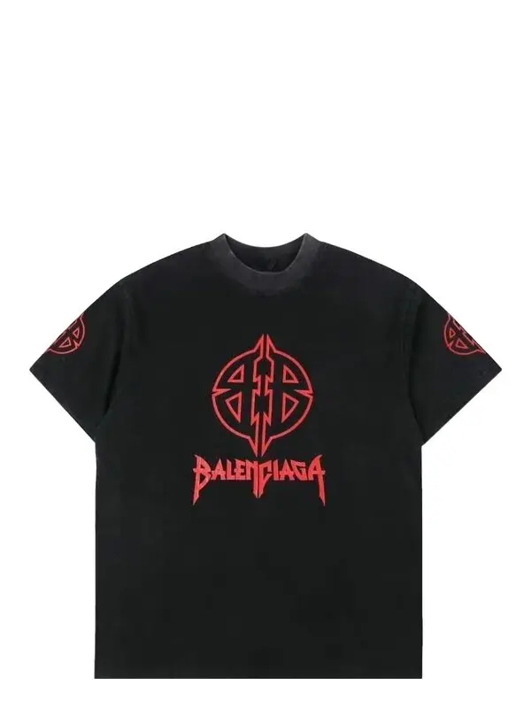 Balenciaga Metal Bb Stencil T-shirt 'black Red - Black/red
