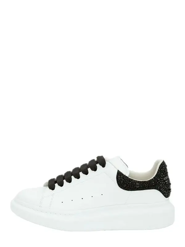 Alexander McQueen Oversized Sneaker With Crystal Embellishment - White/black