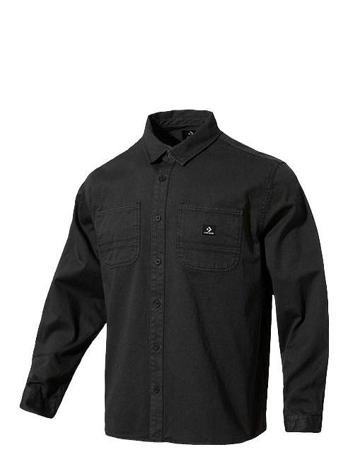 CONVERSE Twill Long Sleeve Button Down Asia Sizing - Black