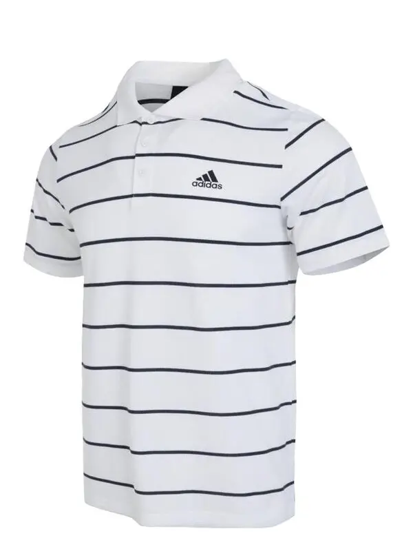 Adidas Fi Stripe Polo Shirts 'white Black - White/black