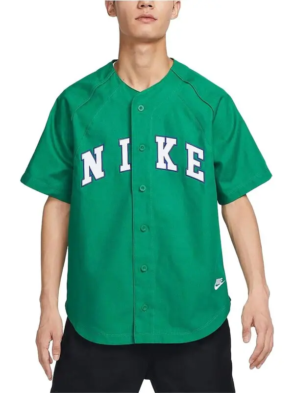 Nike Button Baseball Shirt - Green/multi-color