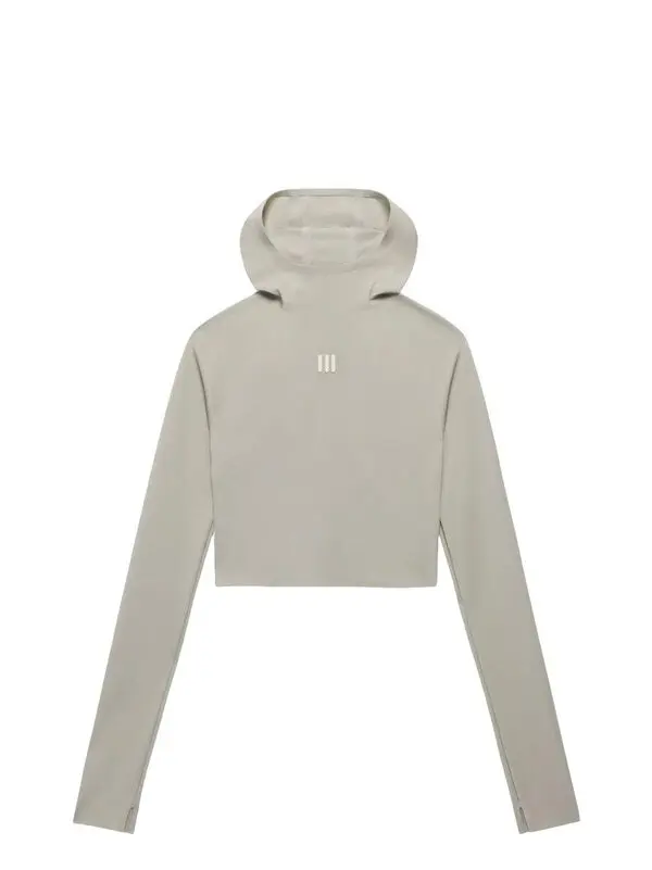 Adidas Fear Of God Athletics Base Layer Crop Hoodie - Grey/beige