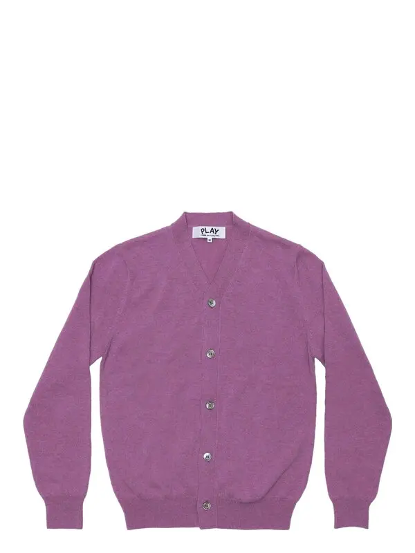 Play Comme Des Garcon Cardigan With Heart Emblem - Purple