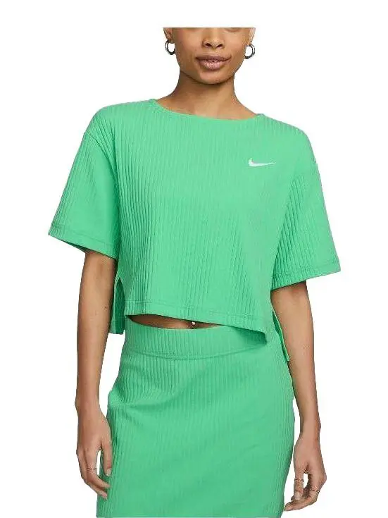 Nike Ribbed Jersey Short-sleeve Top - Green Apple Color