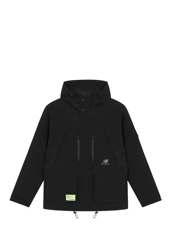 NEW BALANCE Hooded Woven Jacket With Multiple Pockets - Black