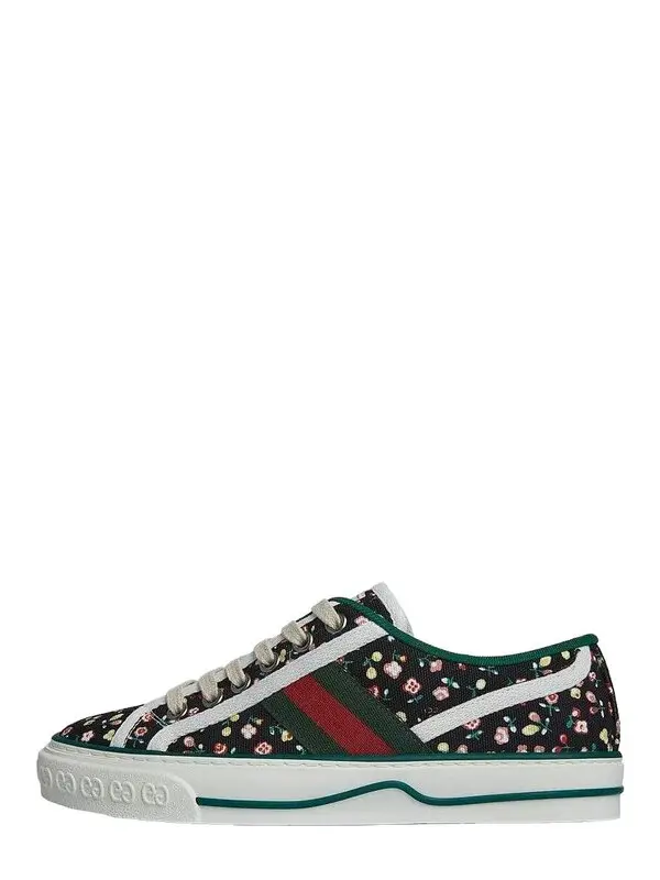 Gucci Tennis 1977 X Liberty Of London Floral Low Top Sneakers - Black/light Pink/red