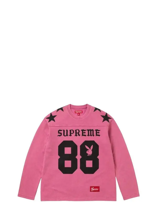 Supreme X Playboy Long Sleeve Football T-shirt - Pink