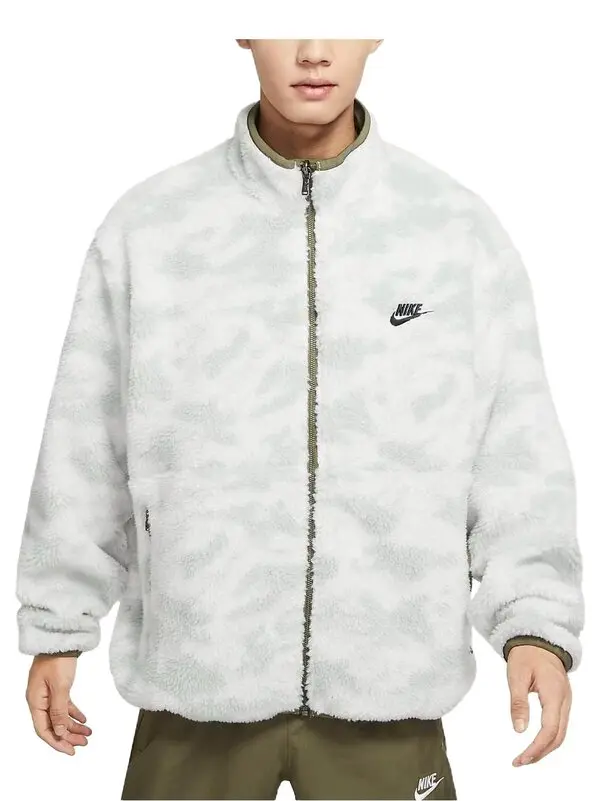 Nike Club Fleece 2-way Jacket - Medium Olive/black