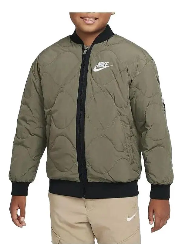 Nike Quilted Bomber Jacket - Medium Olive