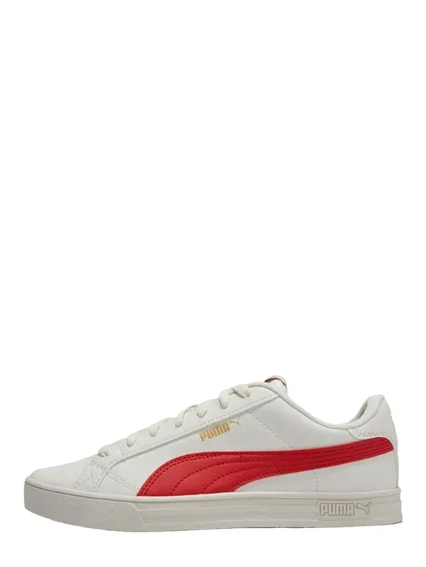 PUMA Smash Vulc V3 Lo Sneakers - White/red