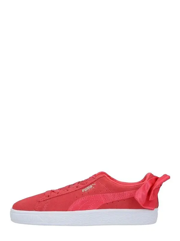 PUMA Suede Bow Low Top Sneakers - Red/white