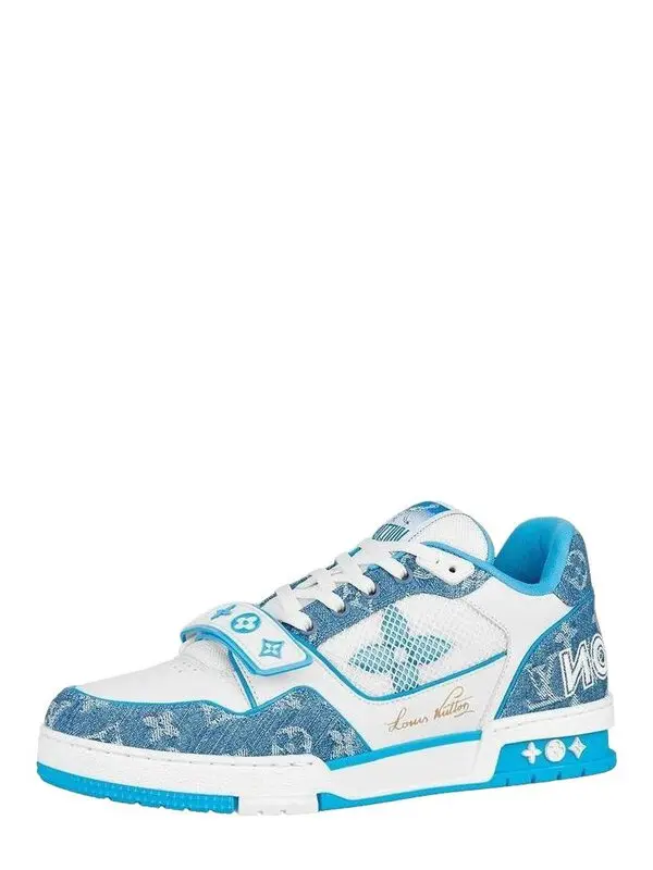 LOUIS VUITTON Trainer High Top Sneakers - White/blue