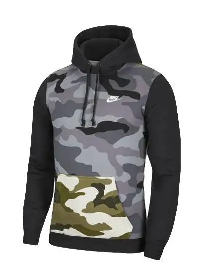 Nike Club Fleece Colorblock Hoodie - Army Green