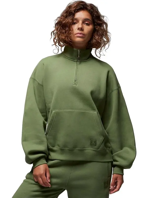 JORDAN Air Flight Fleece 1/4 Zip Top - Sky J Light Olive