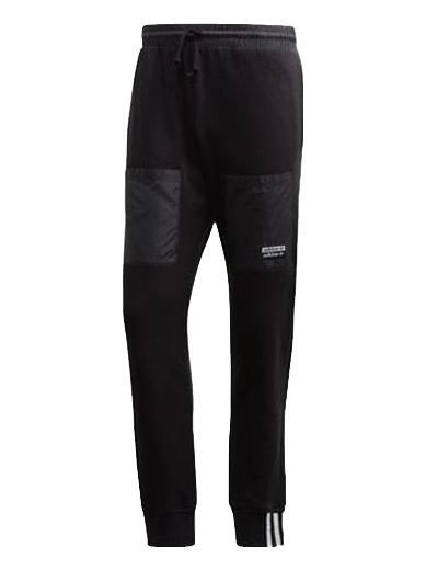Adidas Originals Vocal Pants Logo Printing Splicing Bundle Feet Sports Pants - Black