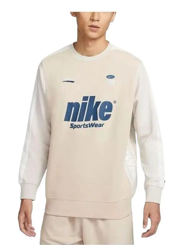 Nike Club Crew Neck Sweatshirt - Beige/blue