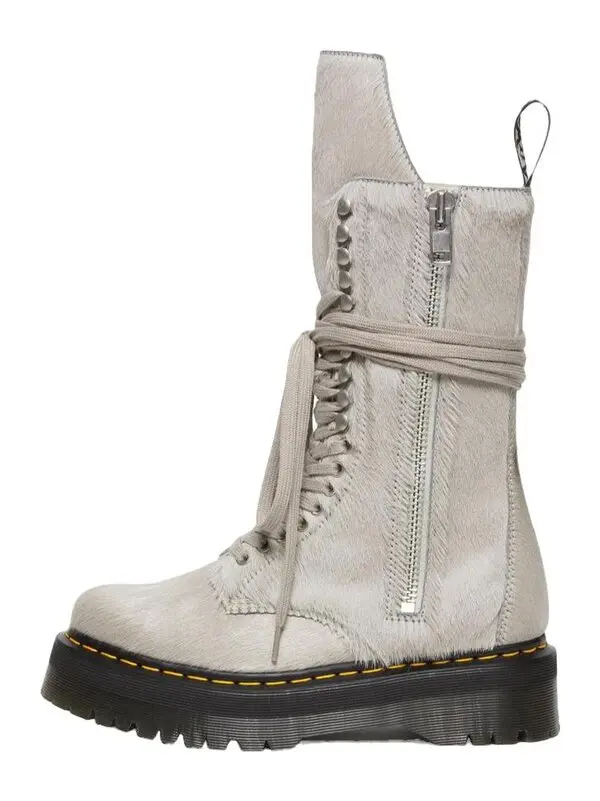 Dr. Martens X Rick Owens Calf Length Platform Boots - Grey/brown
