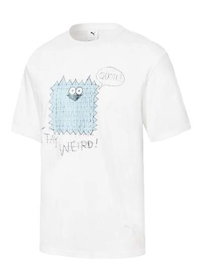 PUMA X Michael Lau Graphic Short T-shirt 'white Blue - White/blue