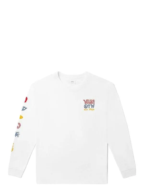 VANS Long Sleeve Printed Crewneck Sweatshirt - White