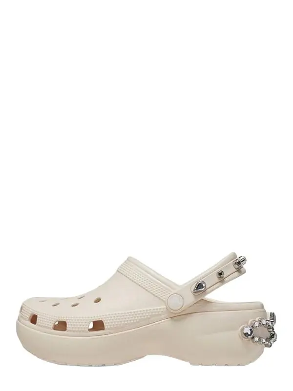 CROCS Classic Platform Tiara Clogs - Beige