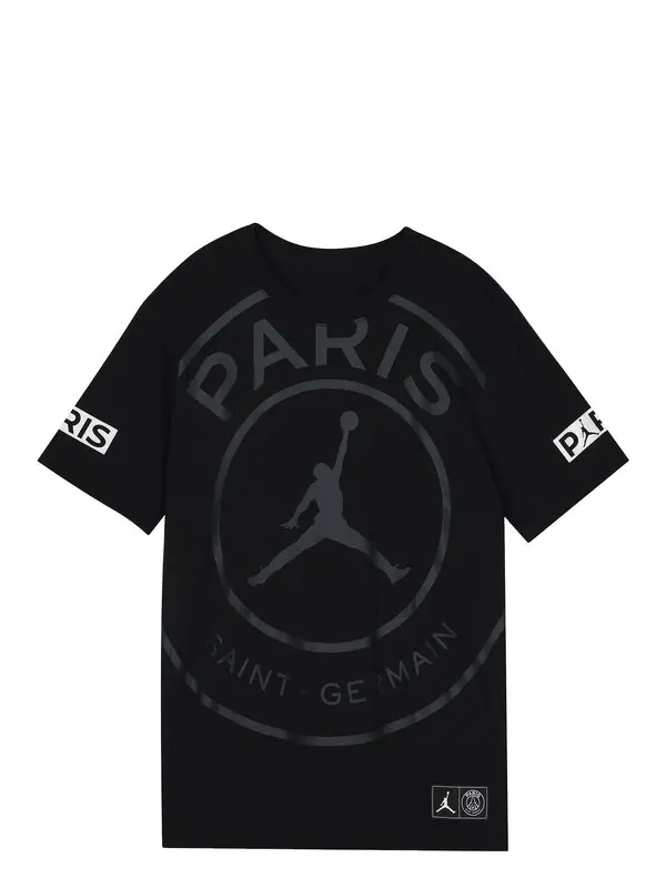 JORDAN Ss20 As J Psg Logo Tee Paris Saint-germain Flying Pattern Short Sleeve - Black