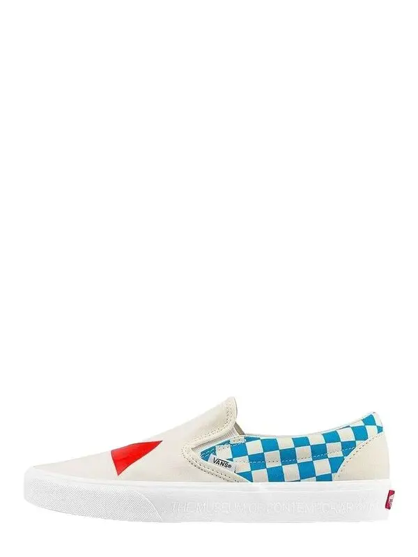 VANS Moca X Classic Slip-on Checkerboard Cyan - White