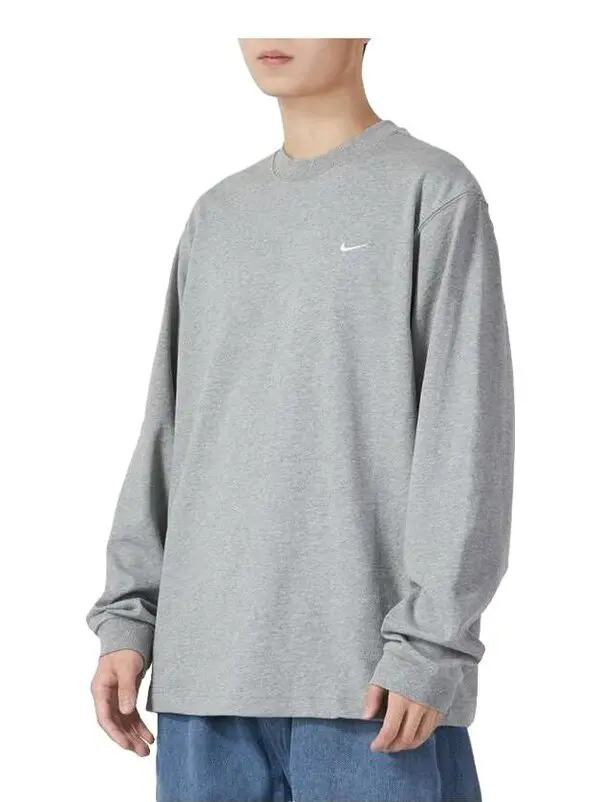 Nike Solo Swoosh Crew Sweatshirt 'light Grey - Light Grey/white