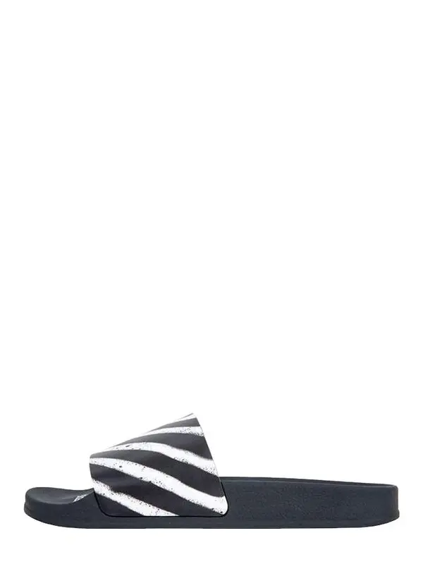 Off-White Graffiti Print Slides - Black