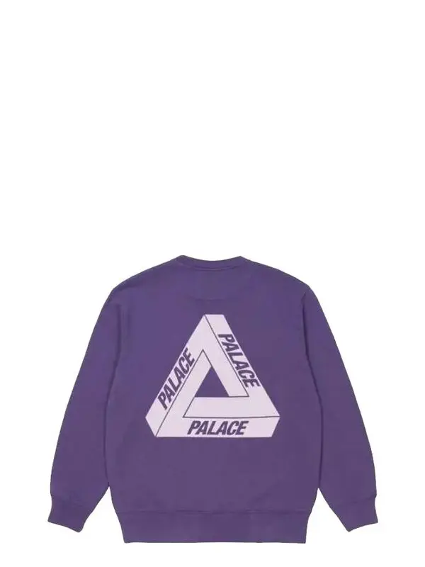 PALACE Slub Crew Neck Sweatshirt - Purple/white