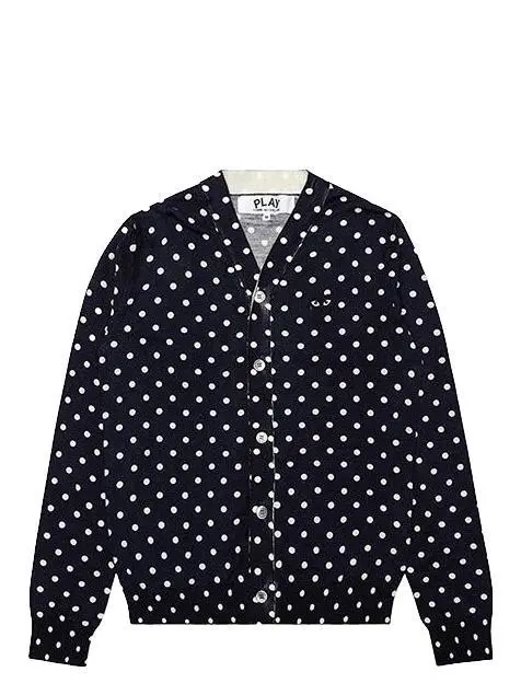 Play Comme Des Garcon Polka Dot Cardigan - Navy