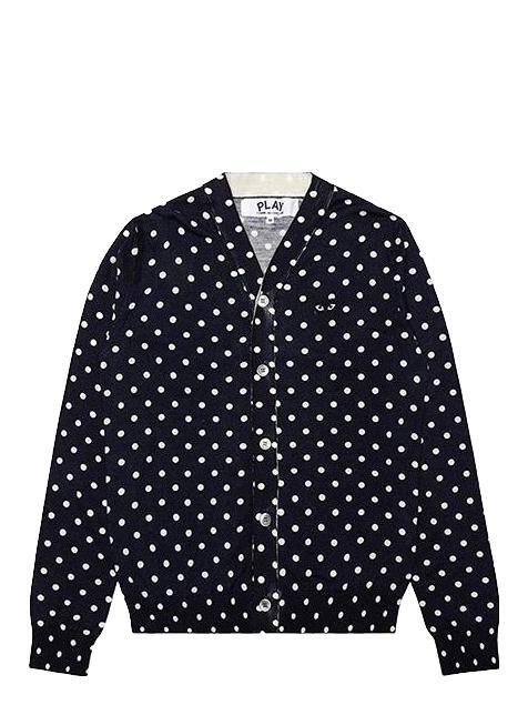 Play Comme Des Garcon Polka Dot Cardigan - Navy