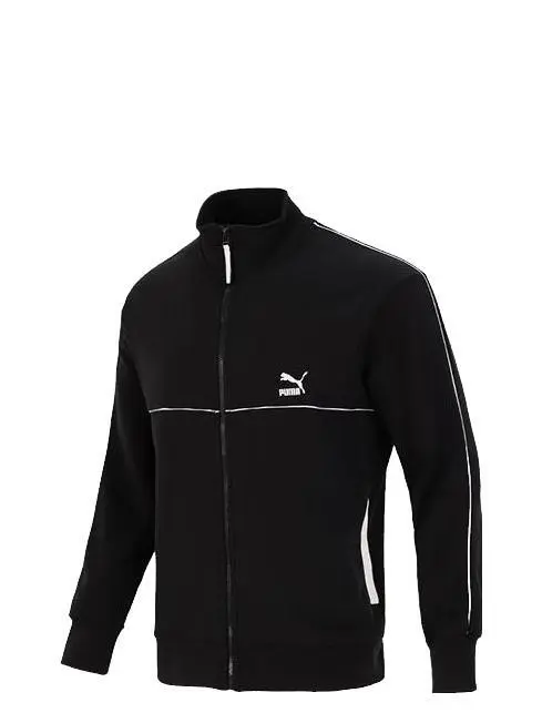 PUMA Stand Collar Logo Track Jacket - Black