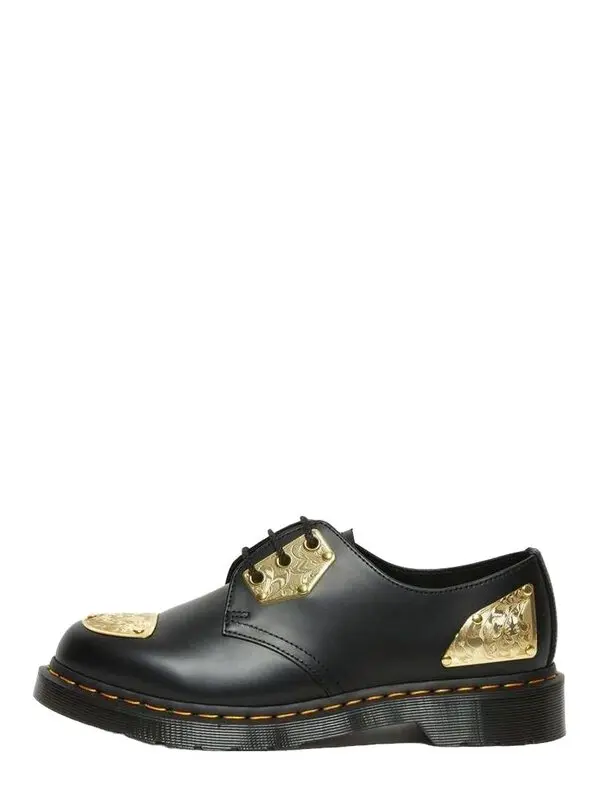 Dr. Martens 1461 "king Nerd" Oxford Shoes With Gold Tone Embellishments - Black