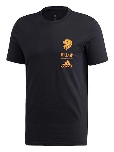 Adidas Hol Ci Tee Printed Sports Football Training Short Sleeve - Black