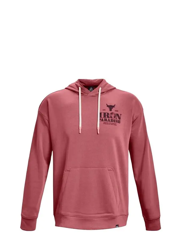 Under Armour Project Rock Iron Paradise Heavyweight Terry Hoodie - Beta Red