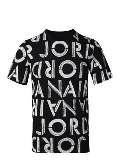 JORDAN As J Lbrand Ss Aop Crew T-shitr - Black