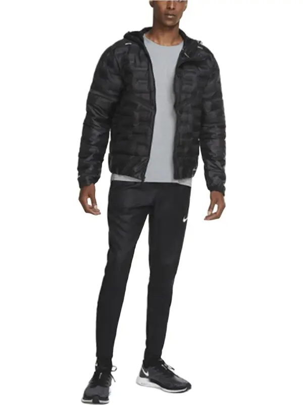 Nike Reflective Logo Running Sports Down Jacket - Black