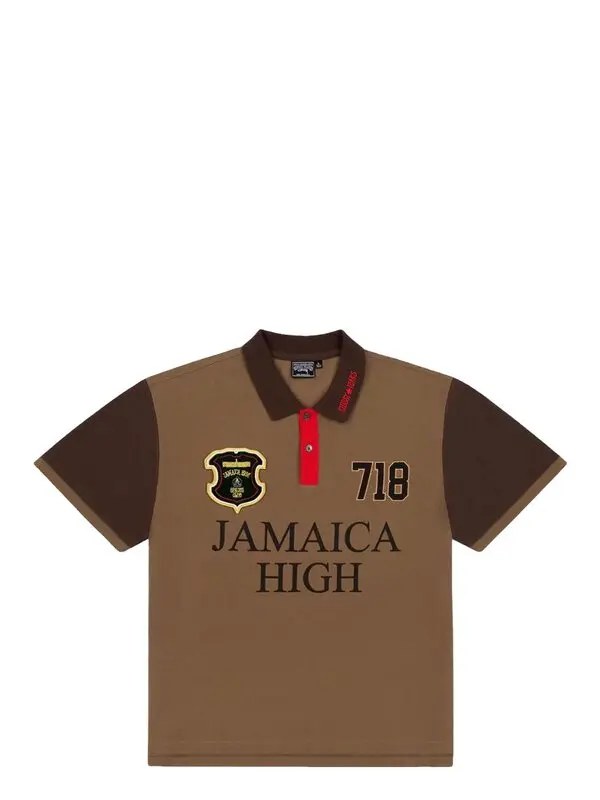 DENIM TEARS X Stussy Spades Team Polo - Brown
