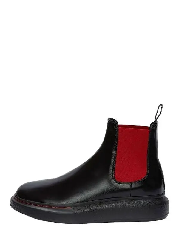 Alexander McQueen Hybrid Chelsea Boot - Black/red
