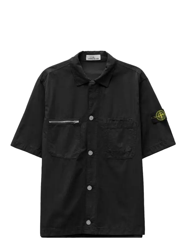 Stone Island Zip Pocket Shirt - Black