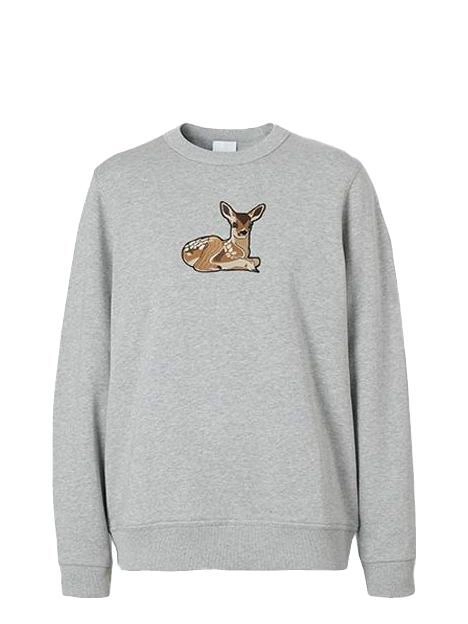 Burberry Deer Pattern Cotton Sweatshirt - Grey