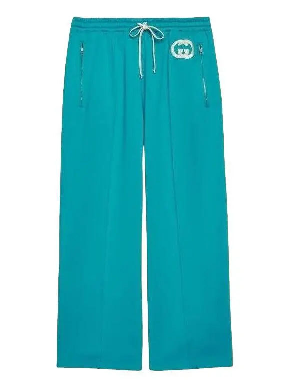 Gucci Neoprene Pants With Interlocking G - Light Blue