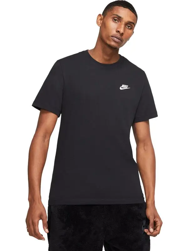 Nike Embroidered Small Round Neck Short Sleeve - Black