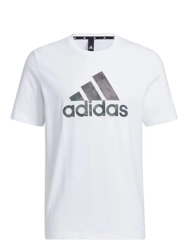 Adidas Alphabet Logo Printing Sports Round Neck Short Sleeve White - Multi-color